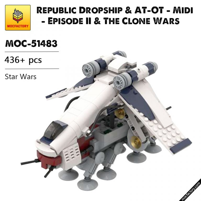 MOC-51483 Republic Dropship & AT-OT - Midi - Episode II & The Clone ...