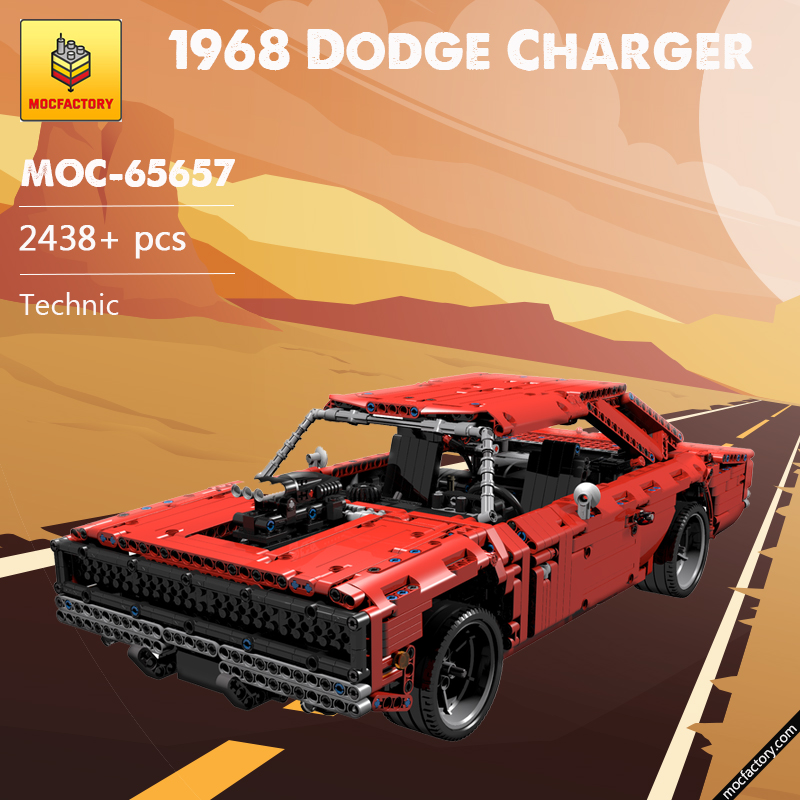 MOC-65657 1968 Dodge Charger MOD Technic by jb70 MOC FACTORY | MOULD KING
