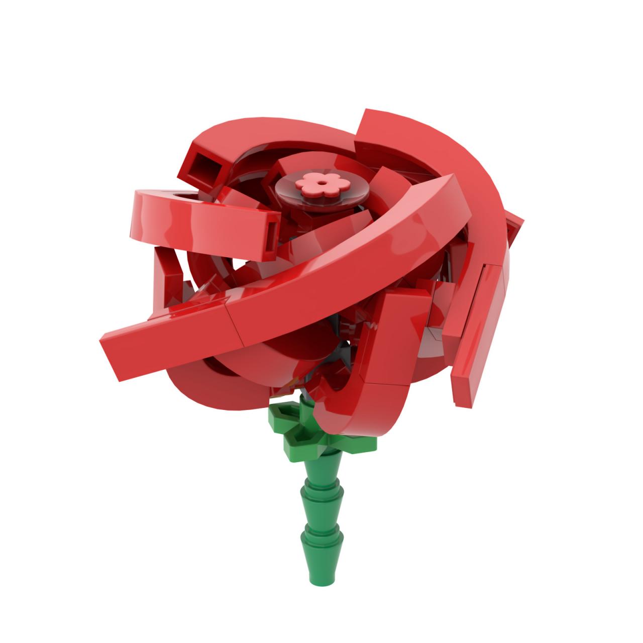 MOC-14162 Red Rose with 59 pieces | MOULD KING