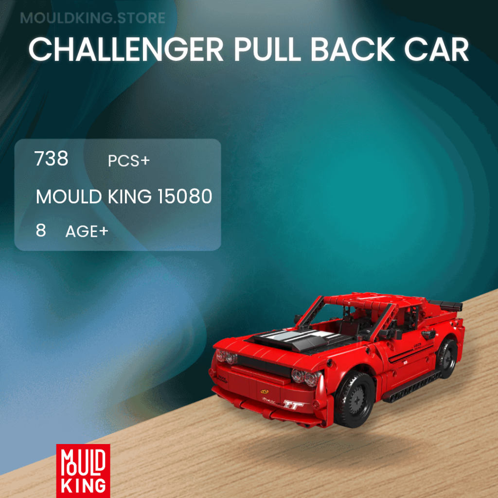 MOULD KING 15080 Challenger Pull Back Car with 738 Pieces | MOULD KING